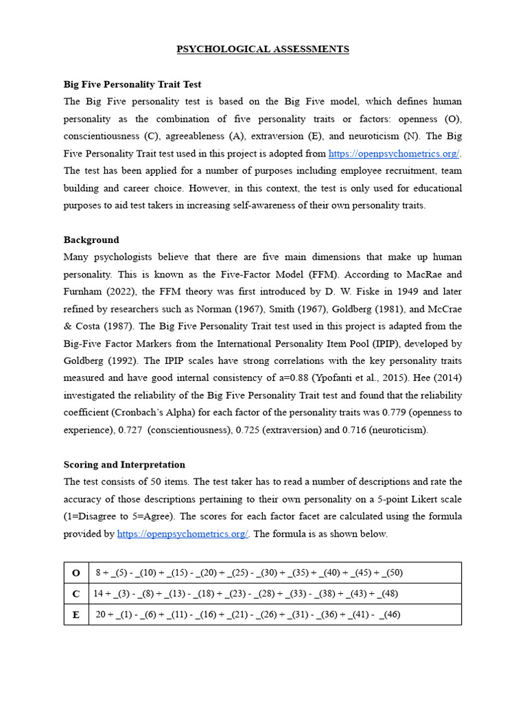 PR - Big Five | PDF | Extraversion And Introversion | Self-Improvement