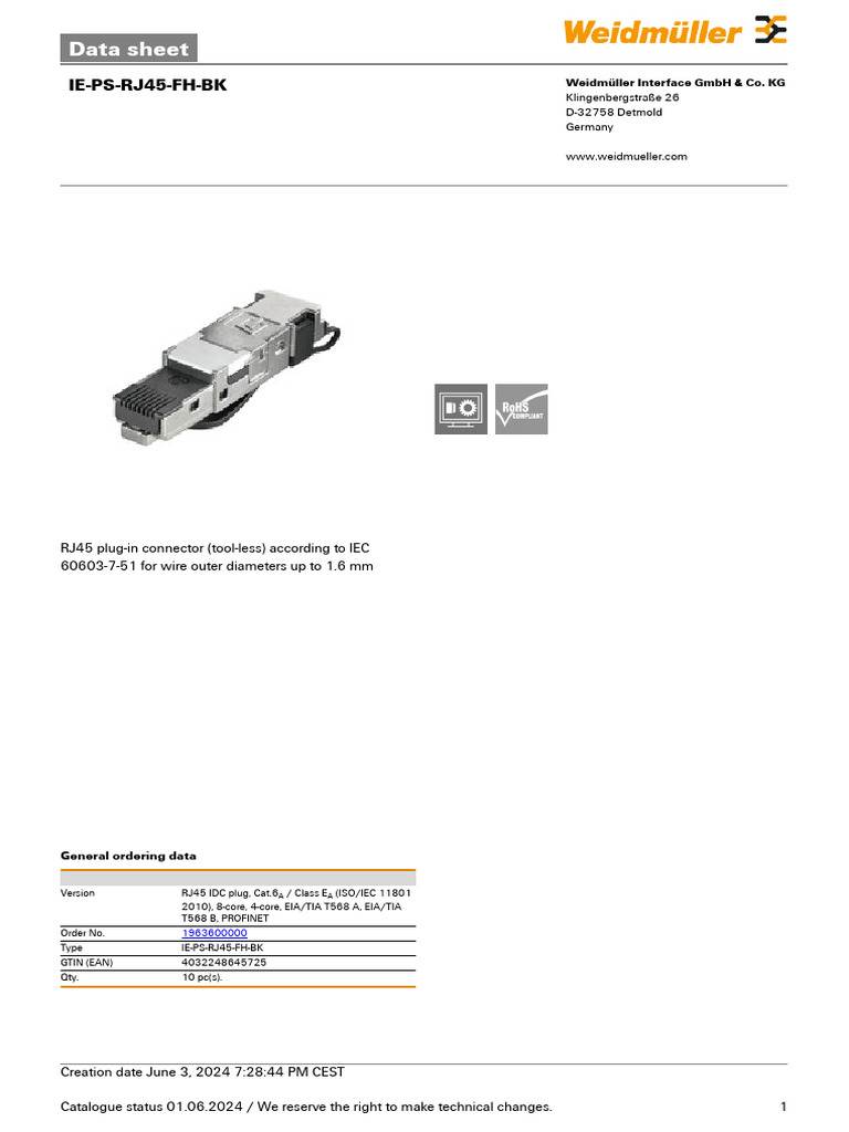 IE PS RJ45 FH BK - en | PDF