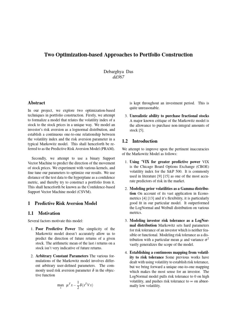 Trading Model Paper | PDF