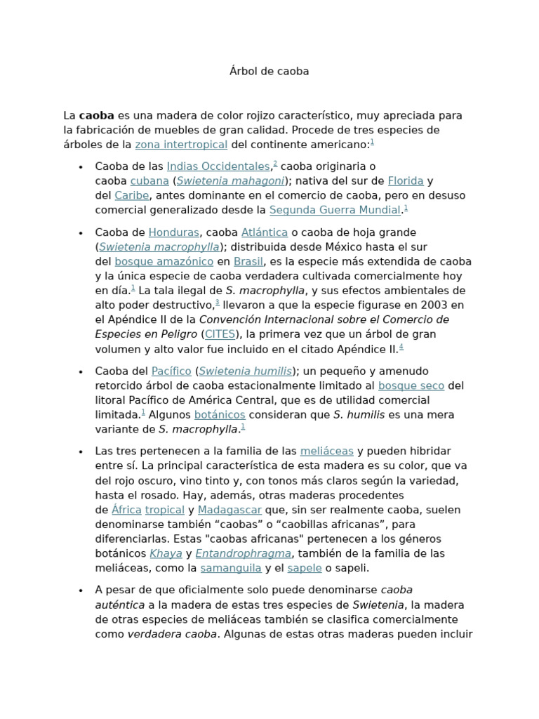 Árbol de Caoba | PDF