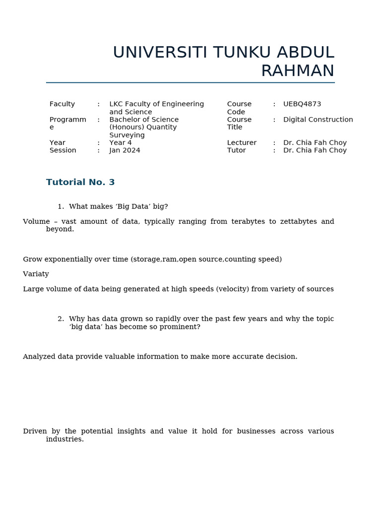 UEBQ4873 Tutorial 3Q | PDF