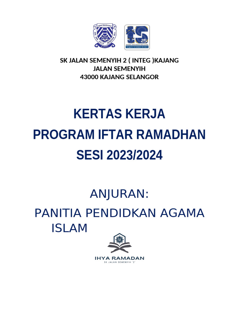 Kertas Kerja IFTAR JAMAIE 2023 2024 | PDF