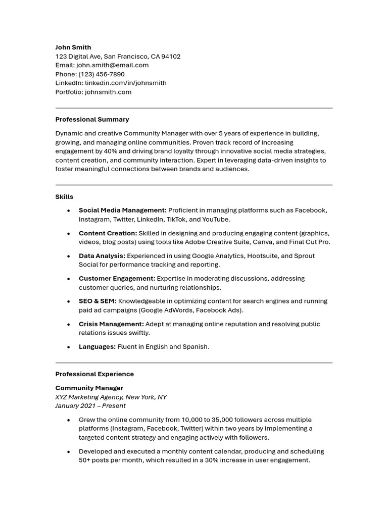 resume John Smith | PDF