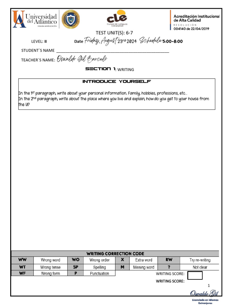 Level II - Test 1 | PDF