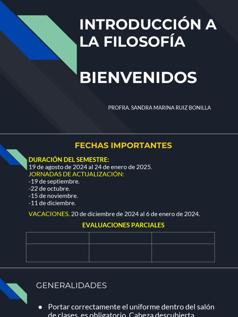 Presentación Bienvenidos Introducción A La Filosofía Pdf