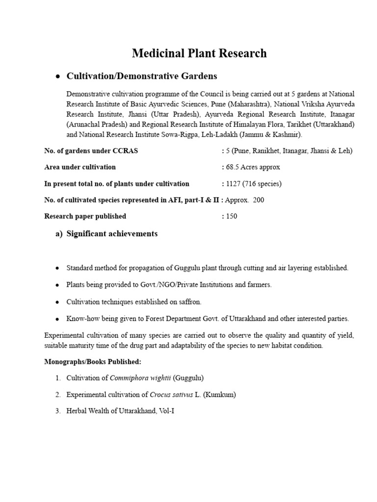 Medicinal-Plant-Research-Cultivation | PDF