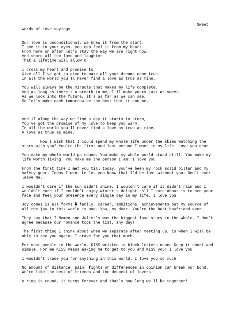 Sweet Words | PDF