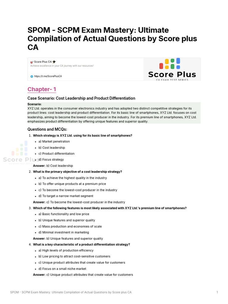 SPOM SCPM Exam Mastery Ultimate Compilation of Actual Questions | PDF