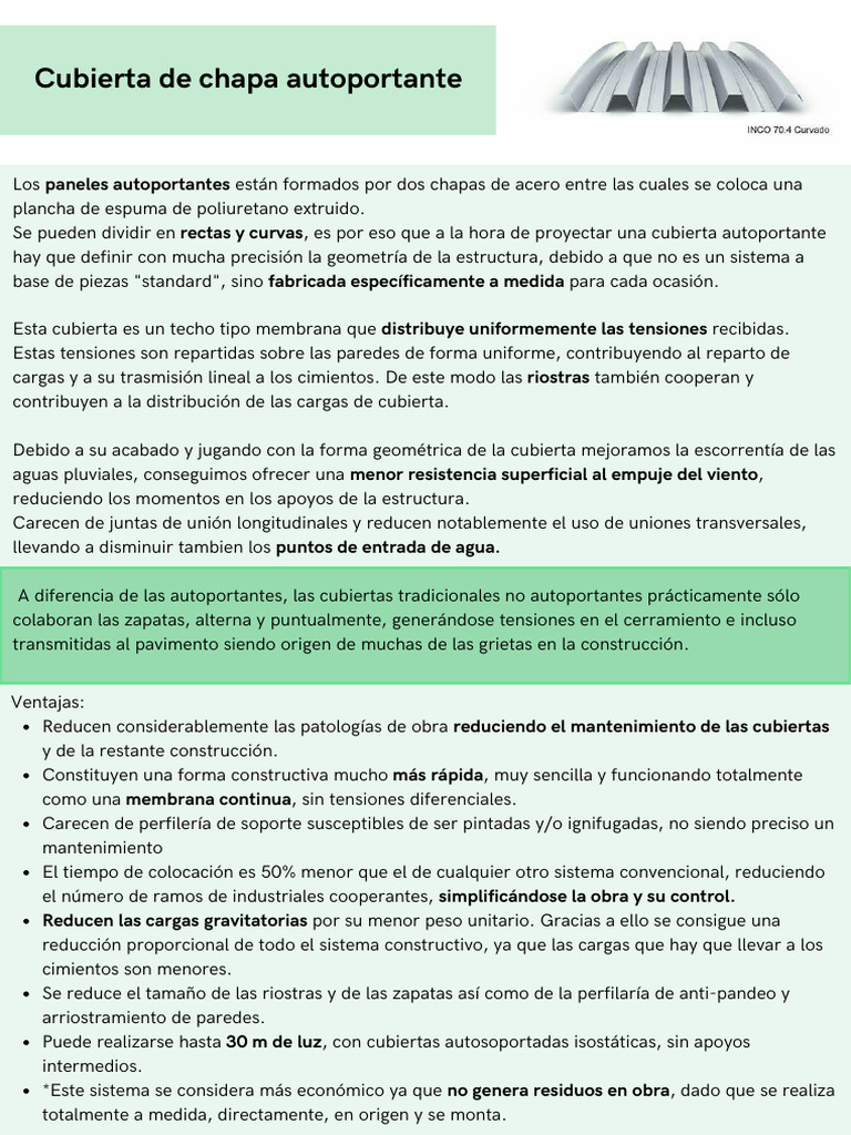 Cubierta de chapa autoportante | PDF