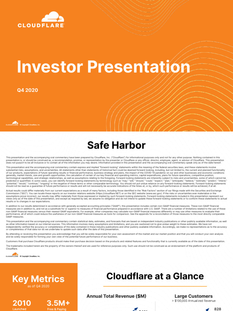 Cloudflare Q4 2020 Investor Presentation | PDF