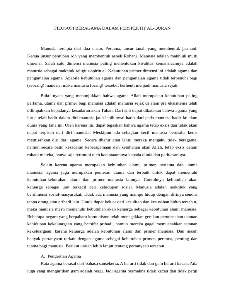 Resume Filosofi Beragama | PDF