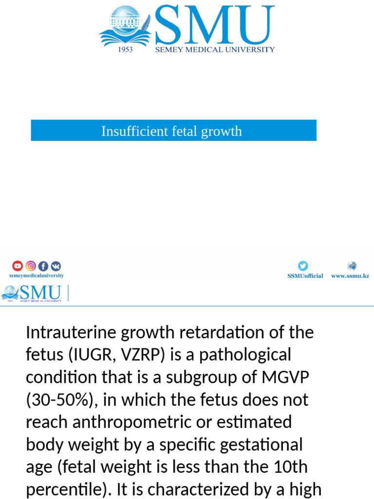 Презентация Insufficient Fetal Growth (Intrauterine Growth Retardation ...