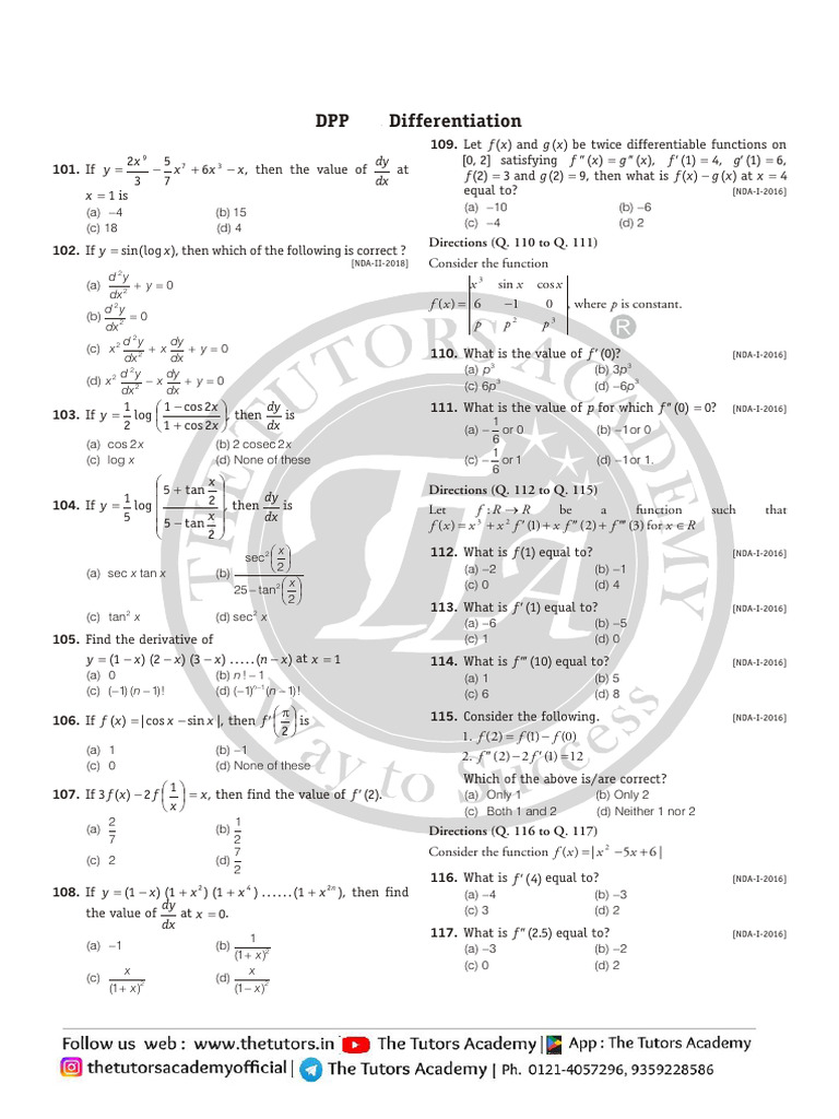 Differentiation 3 | PDF
