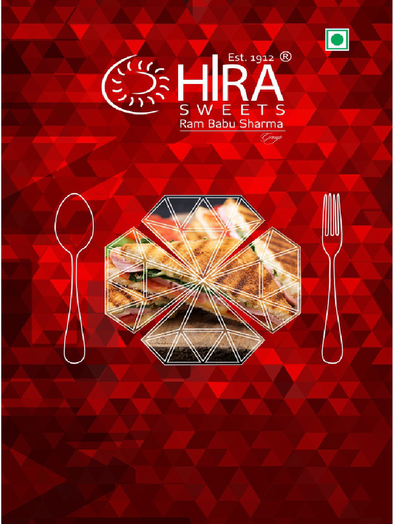 Hira Sweets Delhi Food Menu | PDF
