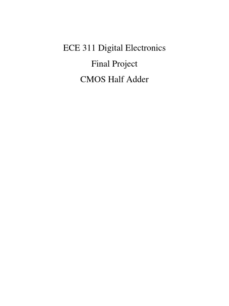 ECE 311 Digital Electronics | PDF | Logic Gate | Cmos