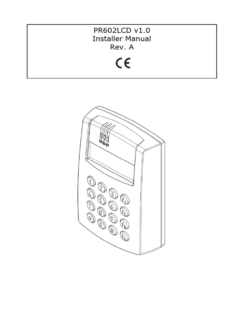 MASCO ROGER pr602lcd Installer-Manual | PDF