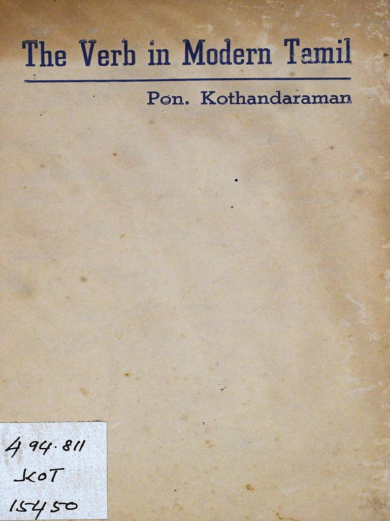 Tva Bok 0006801 The Verb in Modern Tamil | PDF