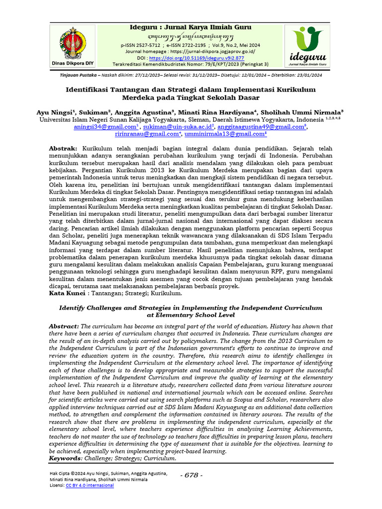 Tantangan Kurikulum Merdeka SD | PDF