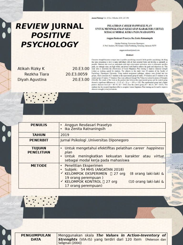 FIX Presentation Current Issues Jurnal Positive Psy | PDF