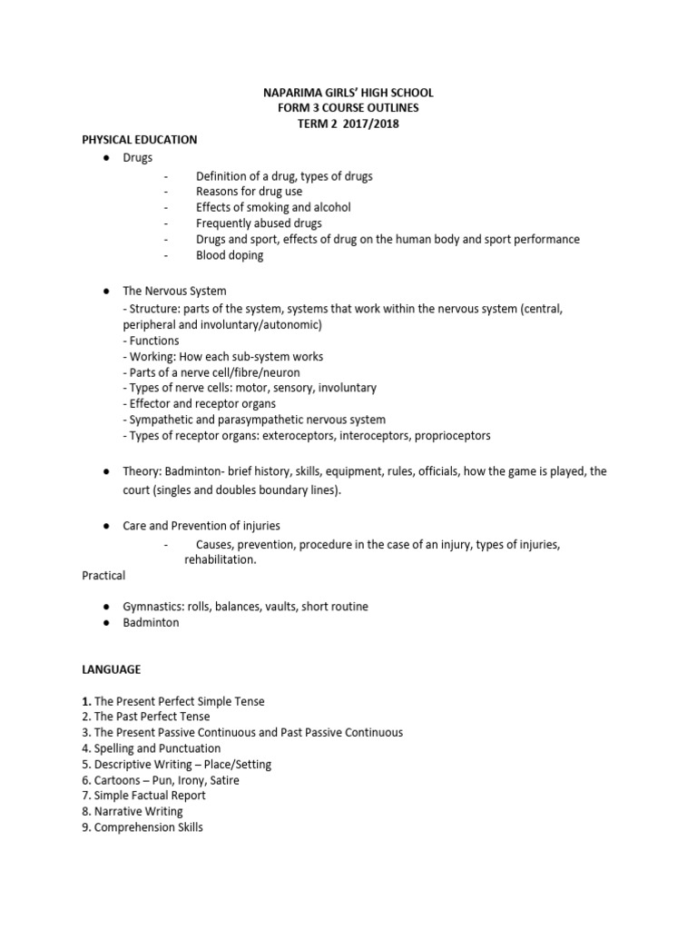 Form-3-Term-2-Course-Outline | PDF