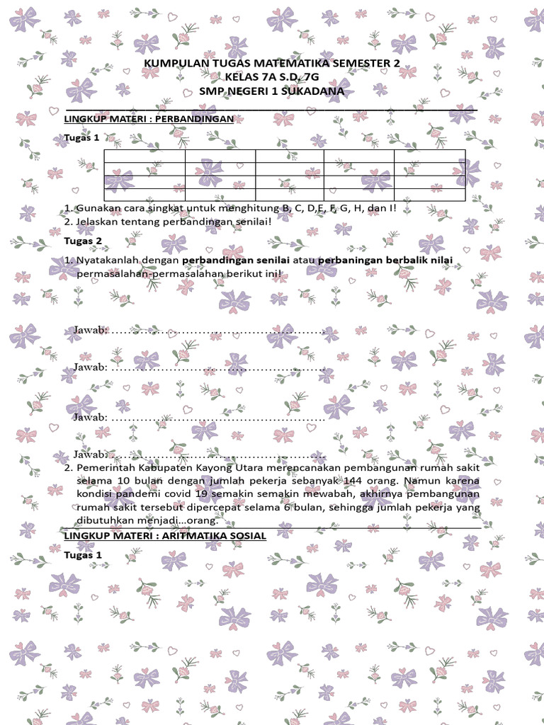 Kumpulan Tugas Matematika s2 | PDF