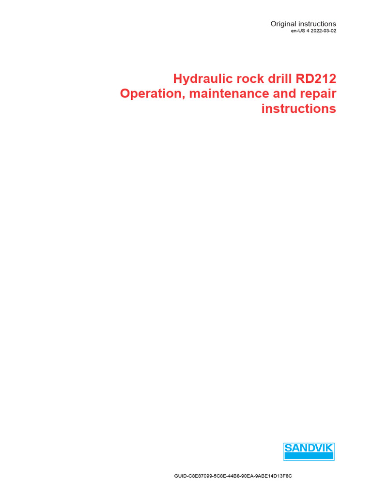 RD212 Rock Drill 3F8C en-US 4 2022-03-02 | PDF