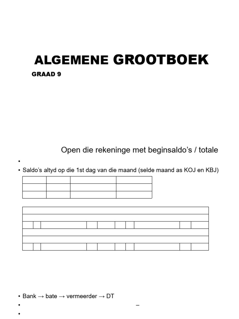 Ebw 9 w2 Algemene Grootboek | PDF