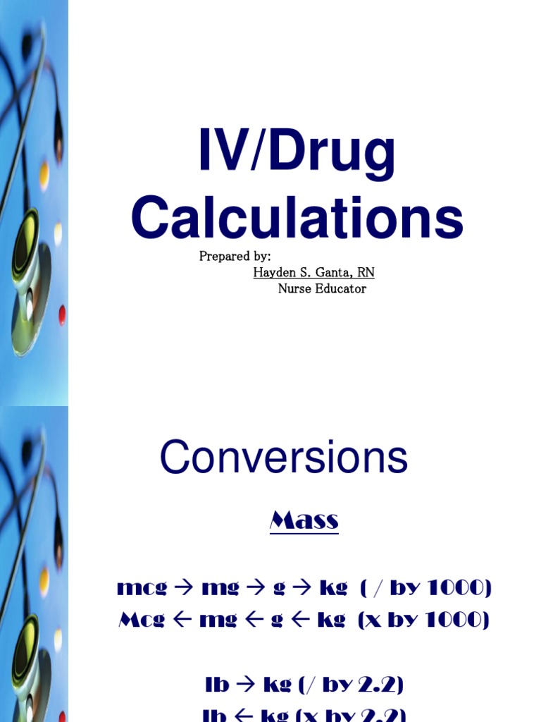 Drug and IV Calculations | PDF