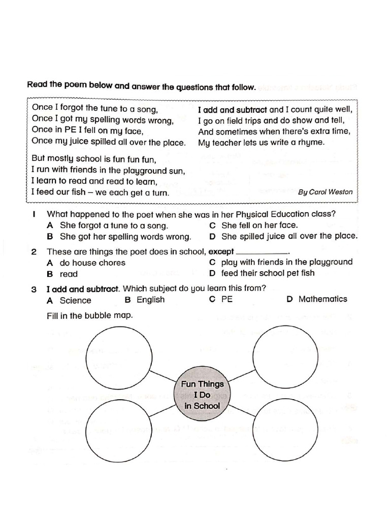 Y3 Reading Worksheets | PDF