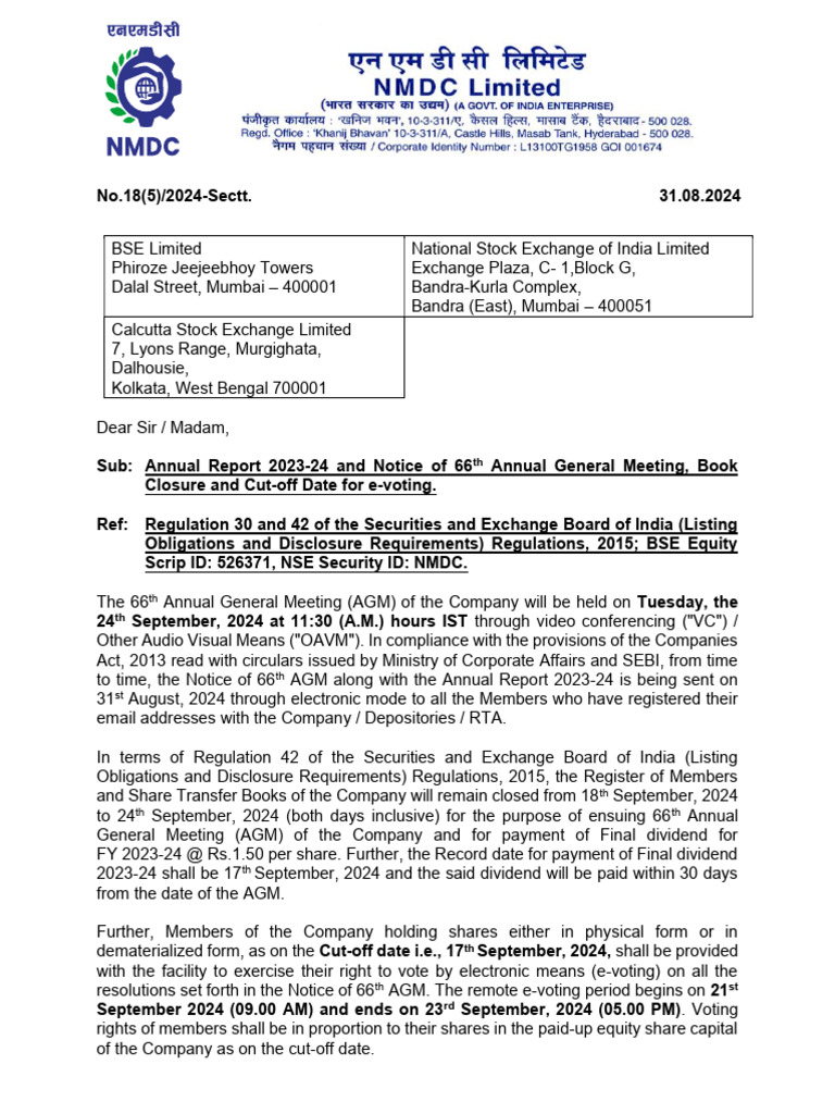 Ar 25392 NMDC 2023 2024 31082024234315 | PDF