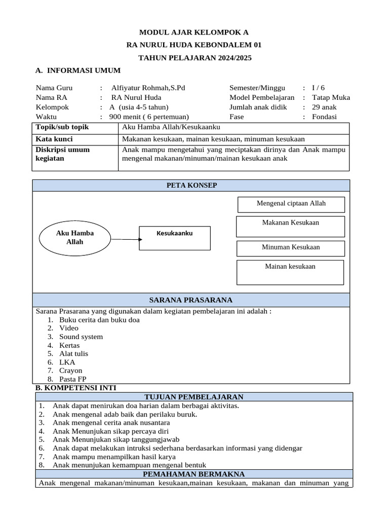 Modul Ajar Minggu 6 | PDF