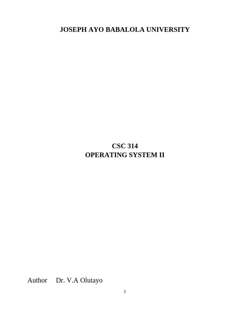 CSC 314 - Operating System II New 2 | PDF