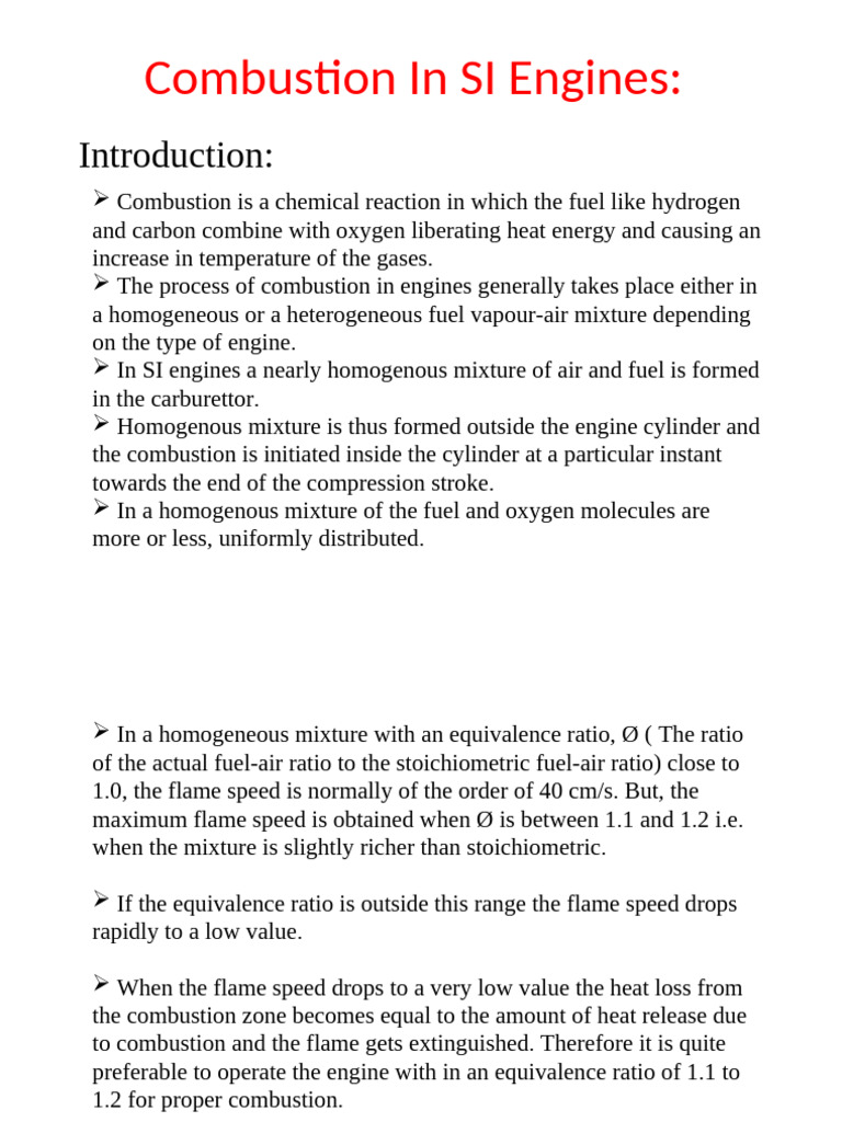 Combustion In Si Engines Pdf