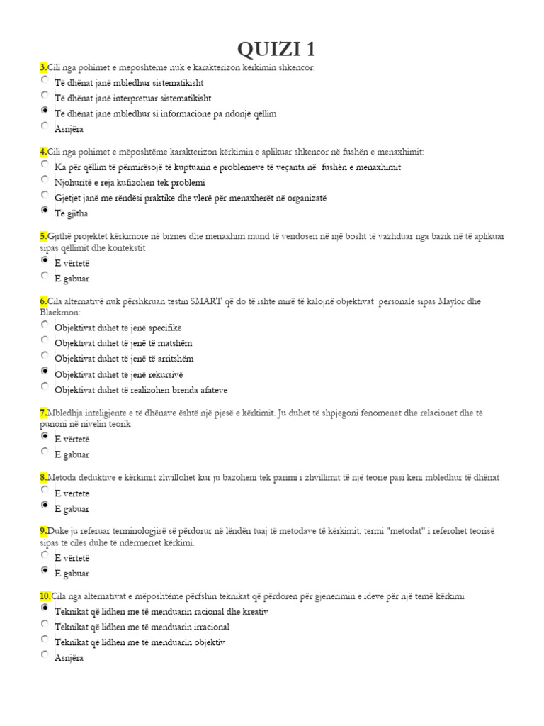 Quize-Metoda Kerkimi | PDF