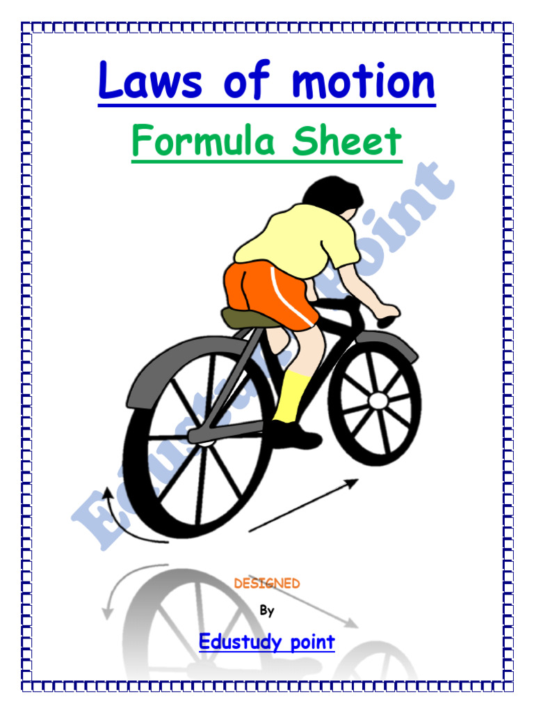 Friction and Motion Formula Sheet | PDF