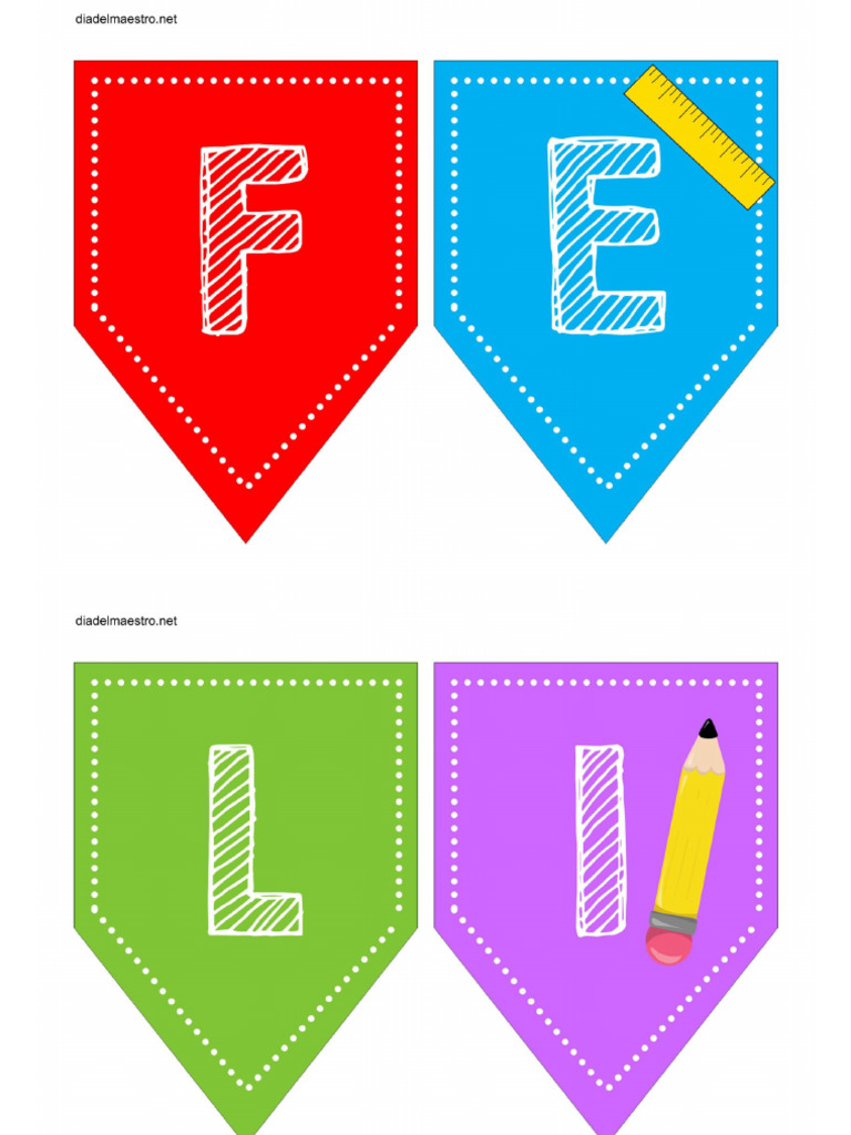 Banderin Feliz Dia Del Maestro para Imprimir 3 | PDF