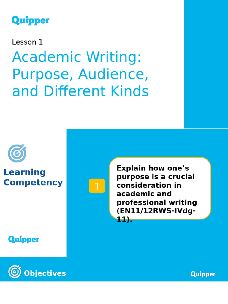 RW 11 - 12 - Unit 14 - Lesson 1 - Academic Writing - Purpose Audience ...