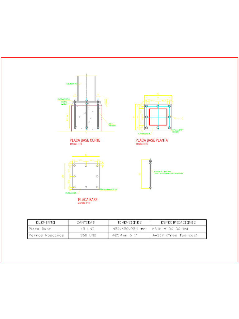 Detalle de Platinas Pedestales | PDF