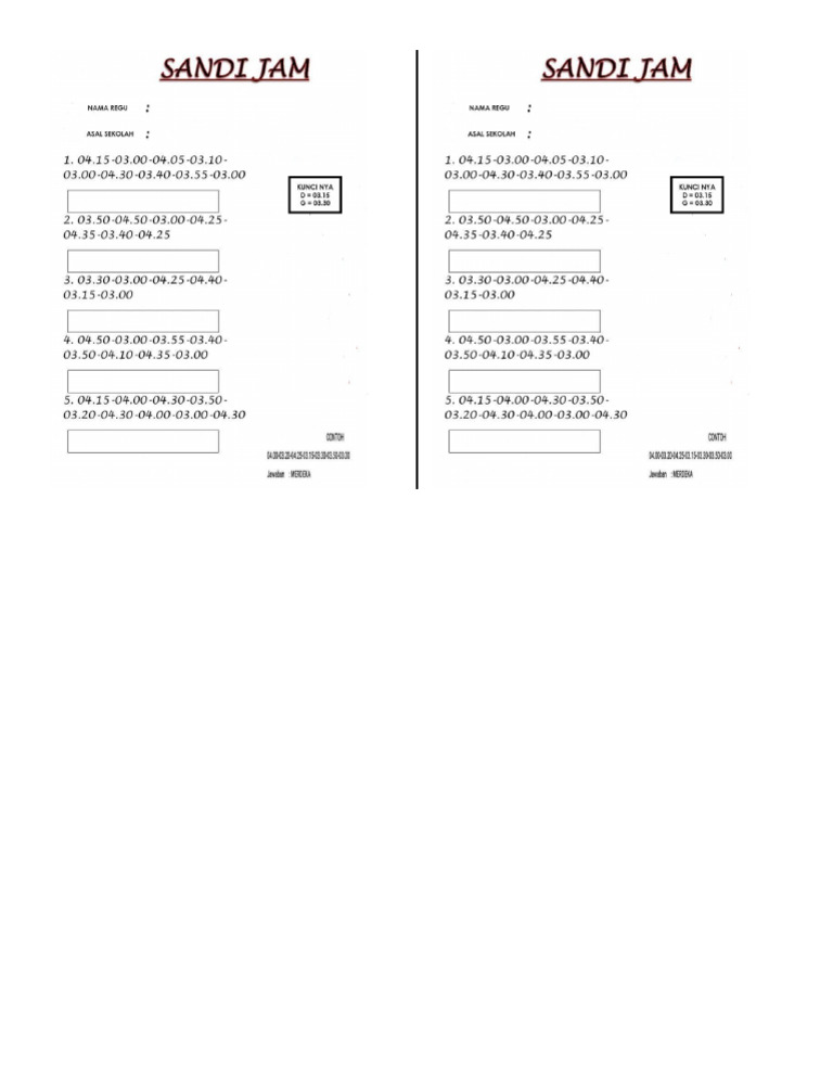 SOAL SANDI JAM | PDF