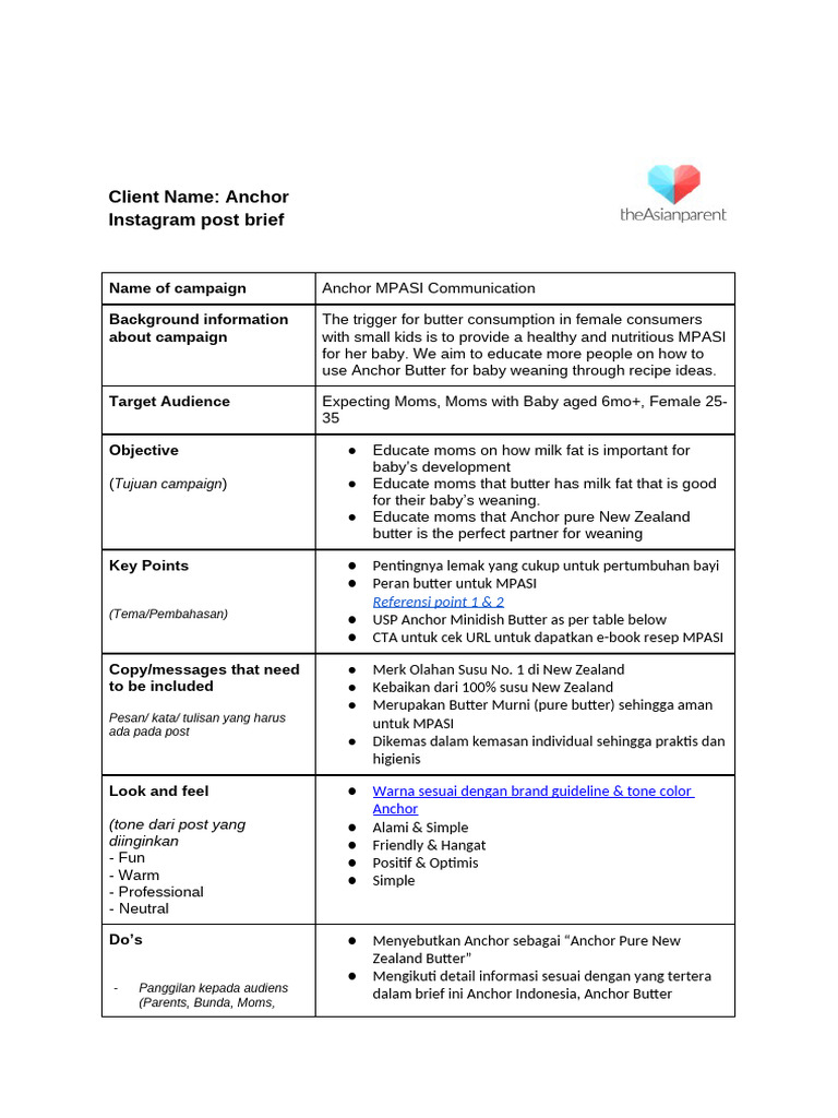 IG Post Brief Template | PDF