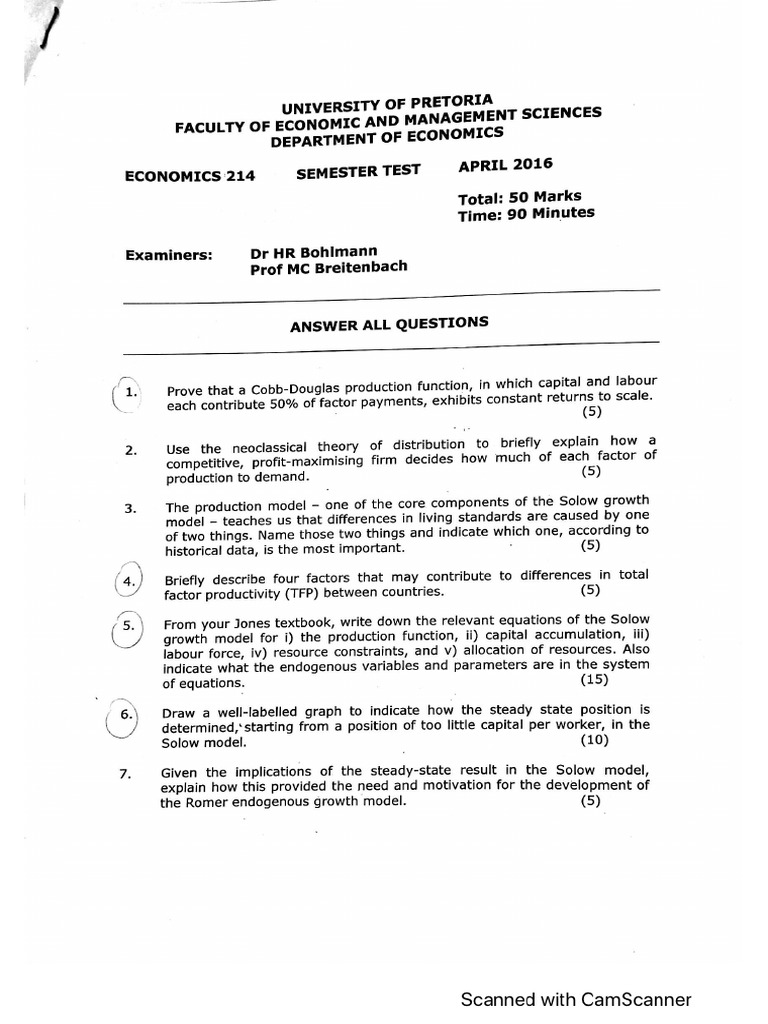 EKN214 old tests | PDF