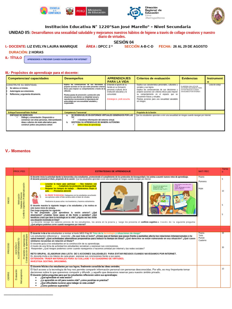 Sesion 2do DPCC Peligros Internet | PDF