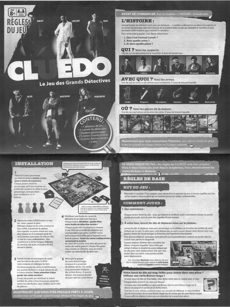 Cluedo J.gds Detectives 15x15cm QUICK HASBRO 2014 Scan | PDF