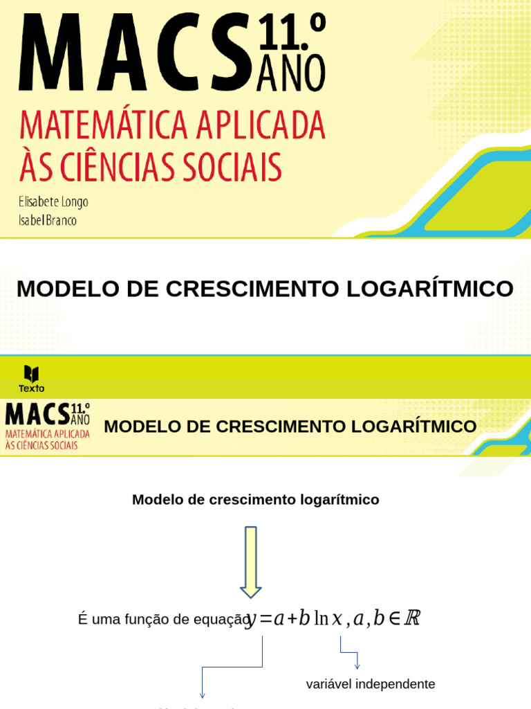 Modelo de Crescimento Logarítmico | PDF