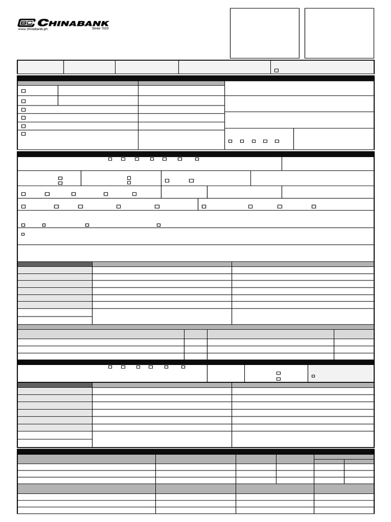 Chinabank Application Form | PDF | Credit | Finance & Money Management