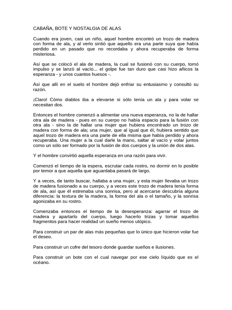 Cabaña Bote y Nostalgia de Alas | PDF