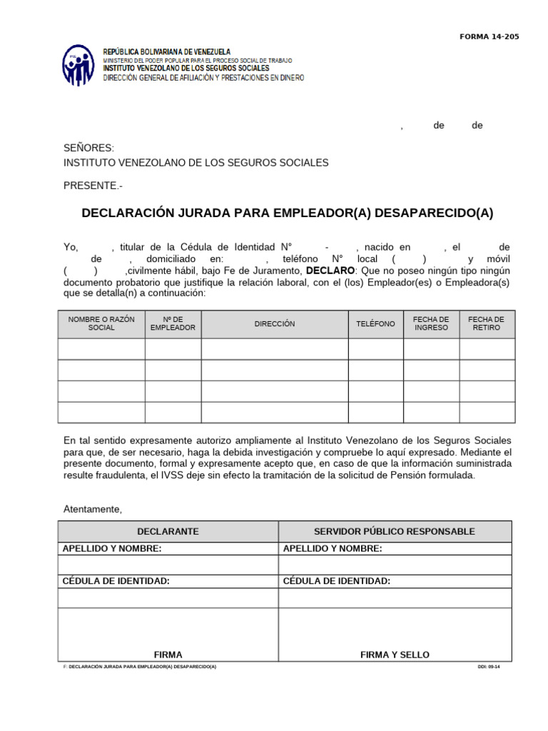 Forma 14 205 | PDF