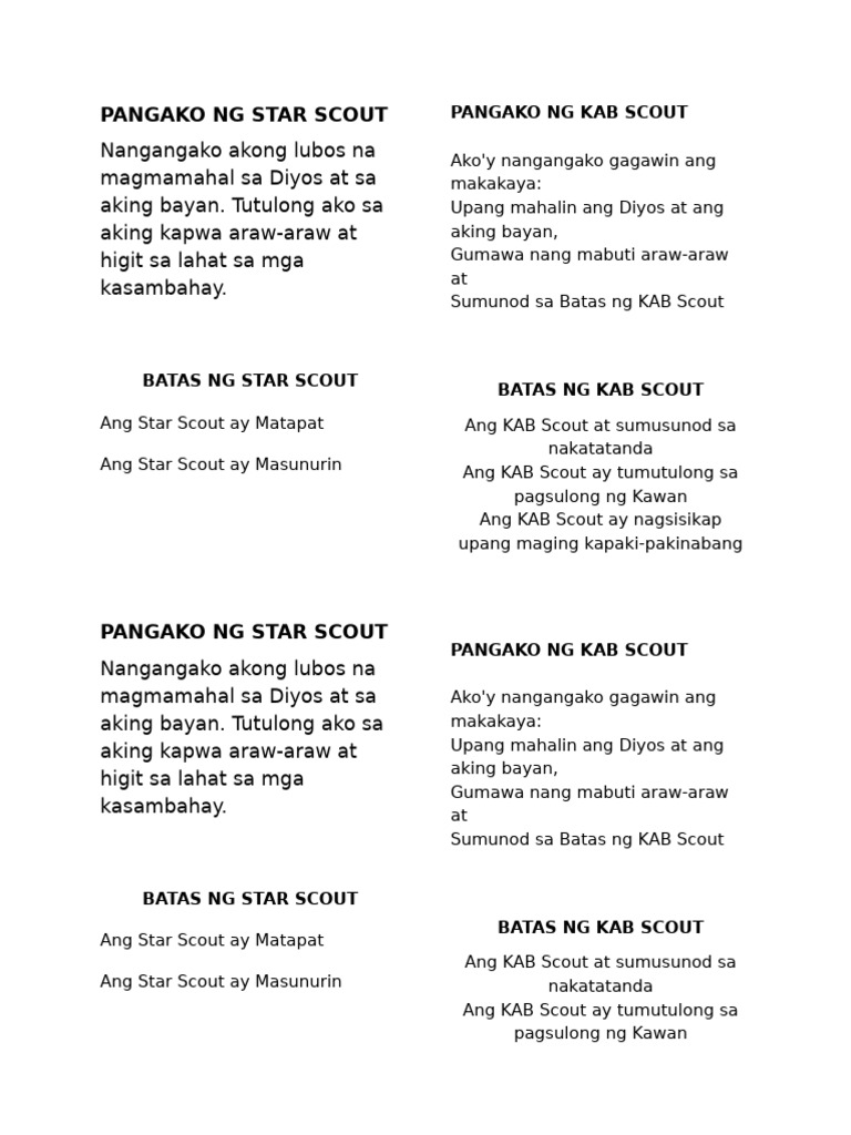 Pangako NG Star Scout | PDF