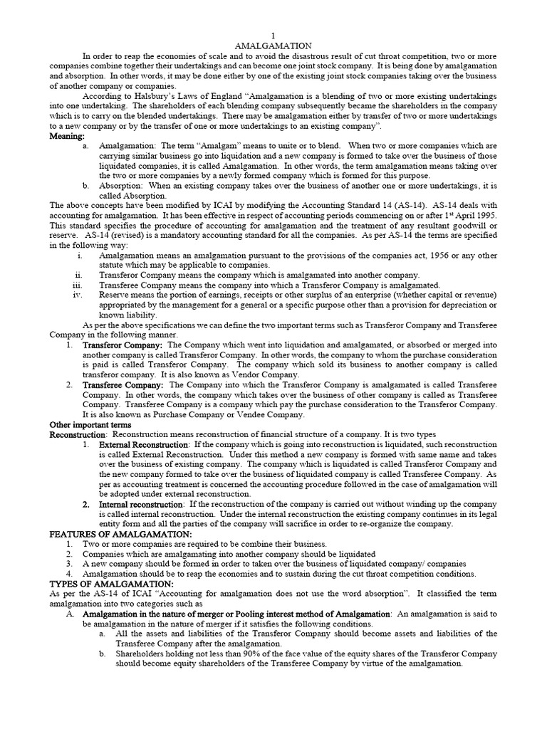 Amalgamation | PDF