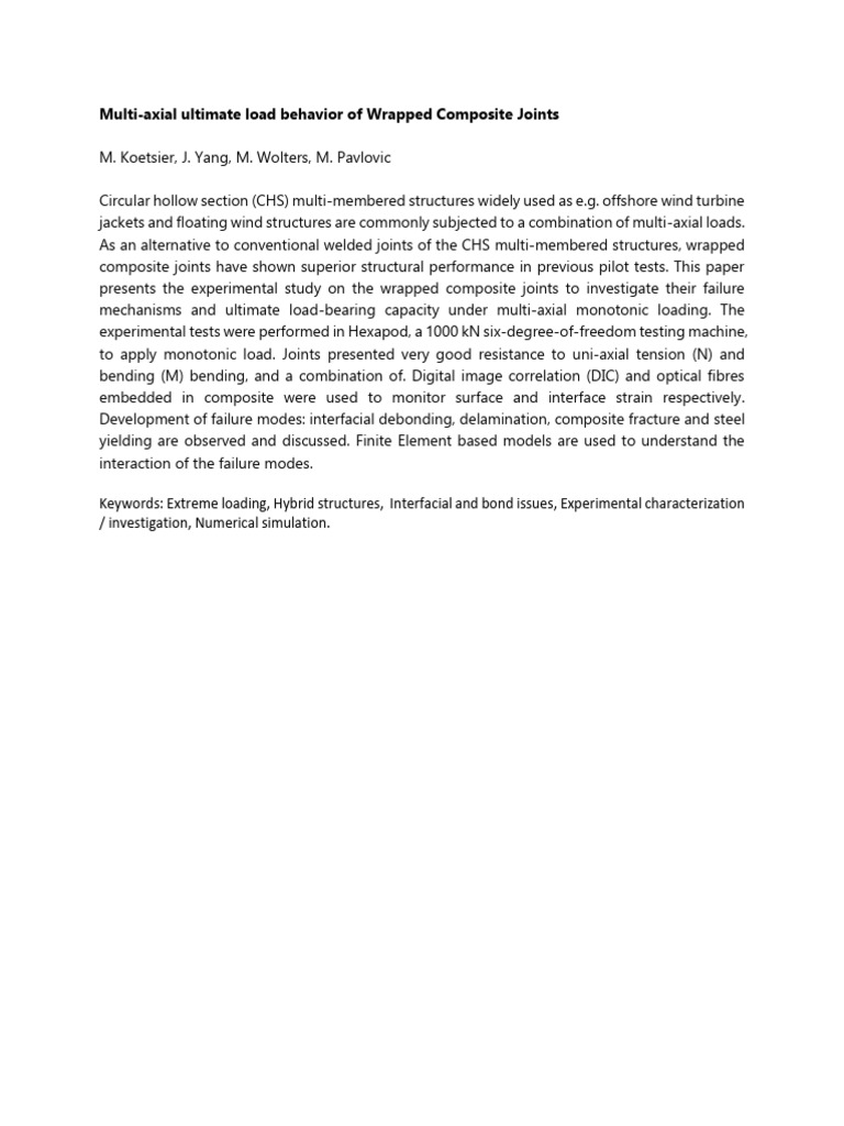 Abstract CICE 2023 Multi-Axial ULS X90-Joints - Mk2-Jy1-Mp1 | PDF